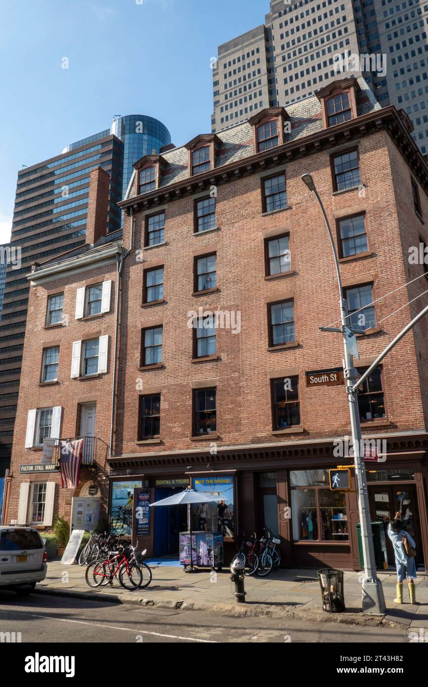 The South St., Seaport is an outdoor walking mall in a historic ...