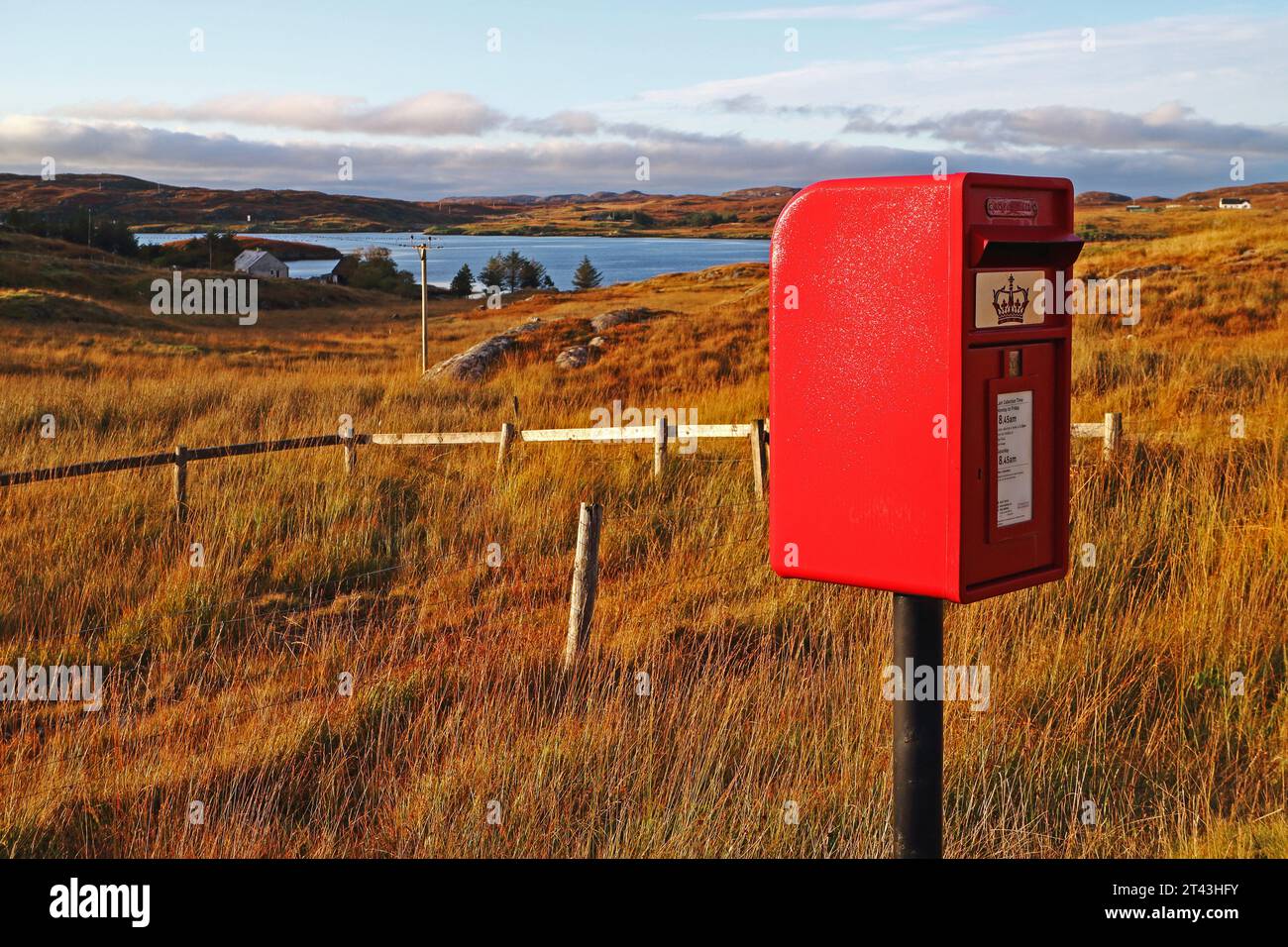 A Royal Mail post box situated in an isolated roadside position on the ...