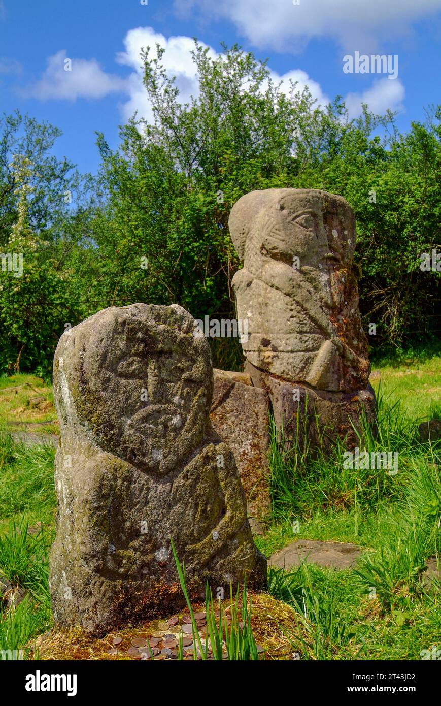 Janus Figure, Boa Island, County Fermanagh, Northern Ireland Stock ...