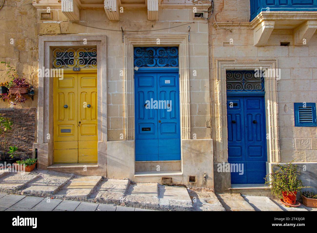 Brightly coloured doors in the city of Mdina in Malta Stock Photo - Alamy