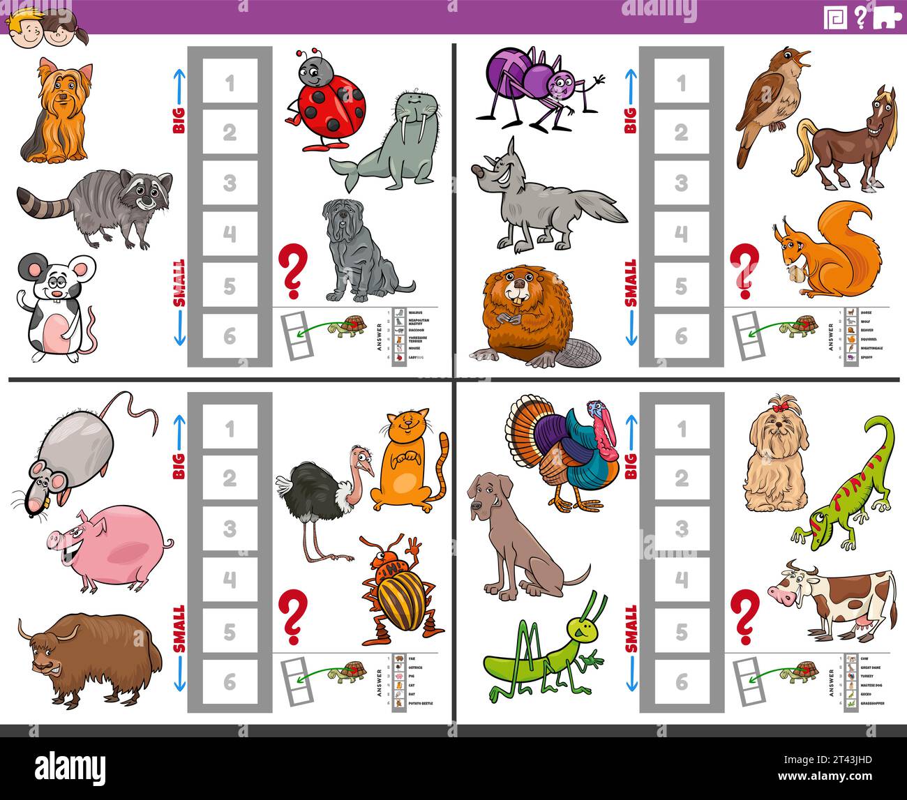 Cartoon illustration of educational activities set of finding the ...