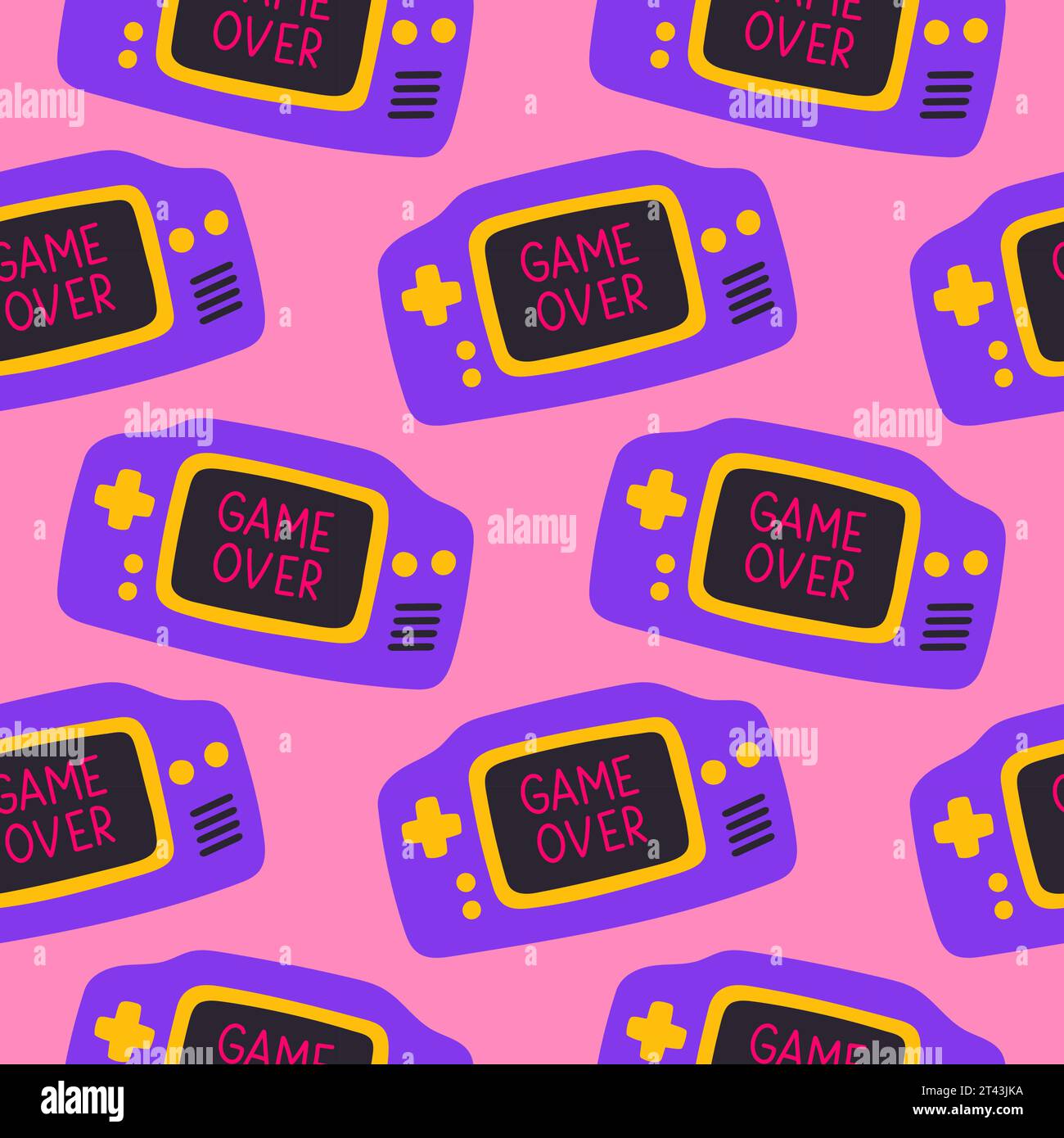 80s 90s seamless pattern in modern style flat, line style. Hand drawn ...