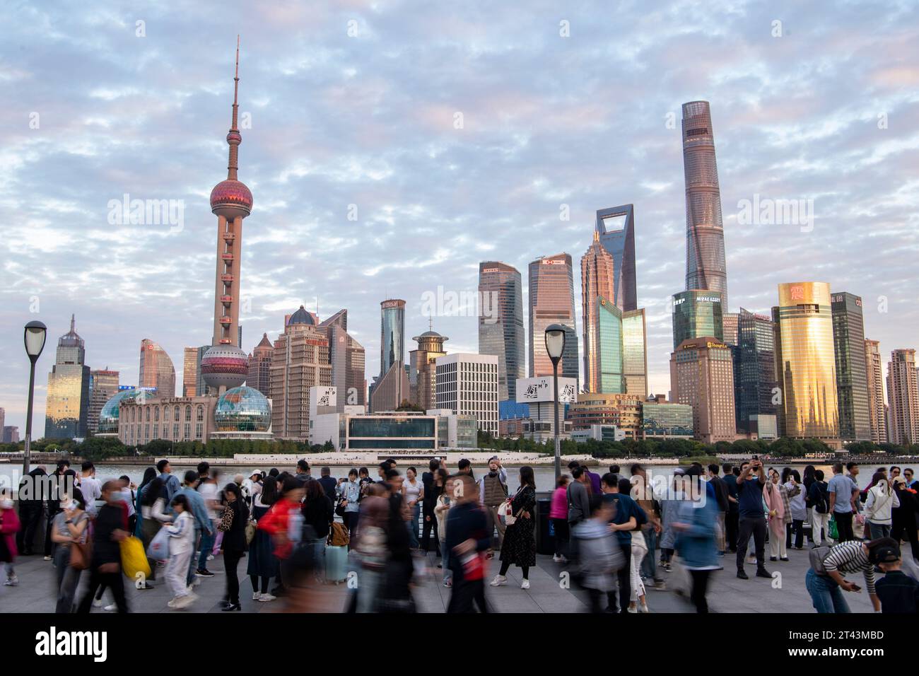 SHANGHAI, CHINA - OCTOBER 28, 2023 - Tourists flock to the Bund in ...