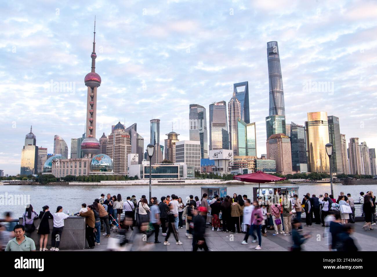 SHANGHAI, CHINA - OCTOBER 28, 2023 - Tourists flock to the Bund in ...