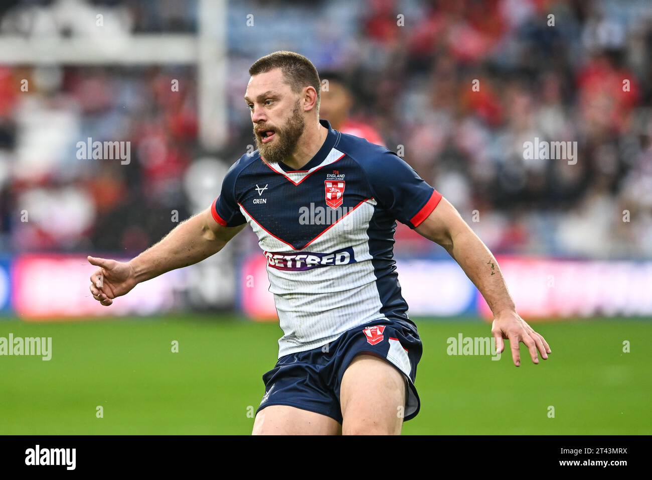 Elliott Whitehead of England in actionduring the Rugby League ...