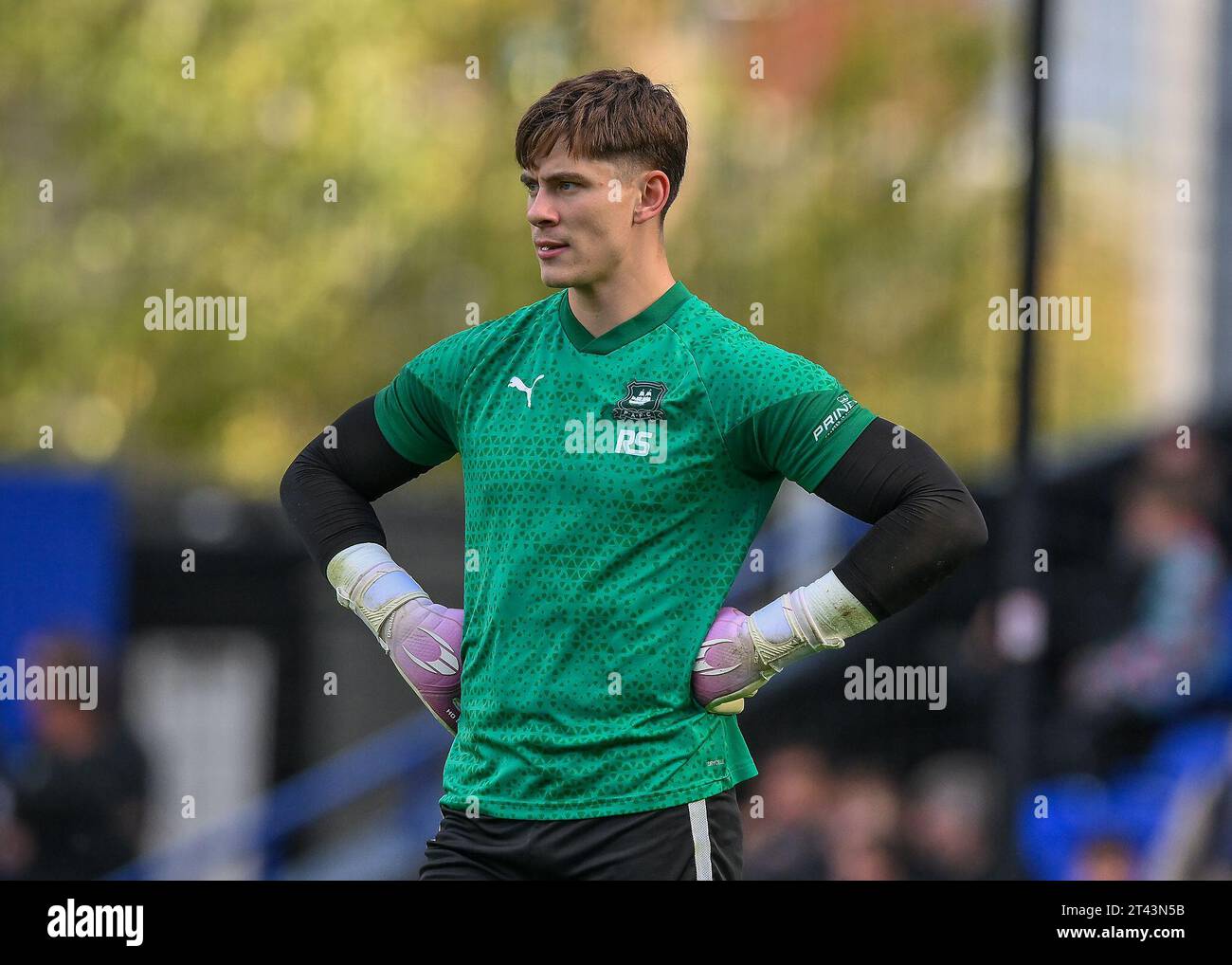 Michael Cooper #1 of Plymouth Argyle warming up during the Sky Bet ...