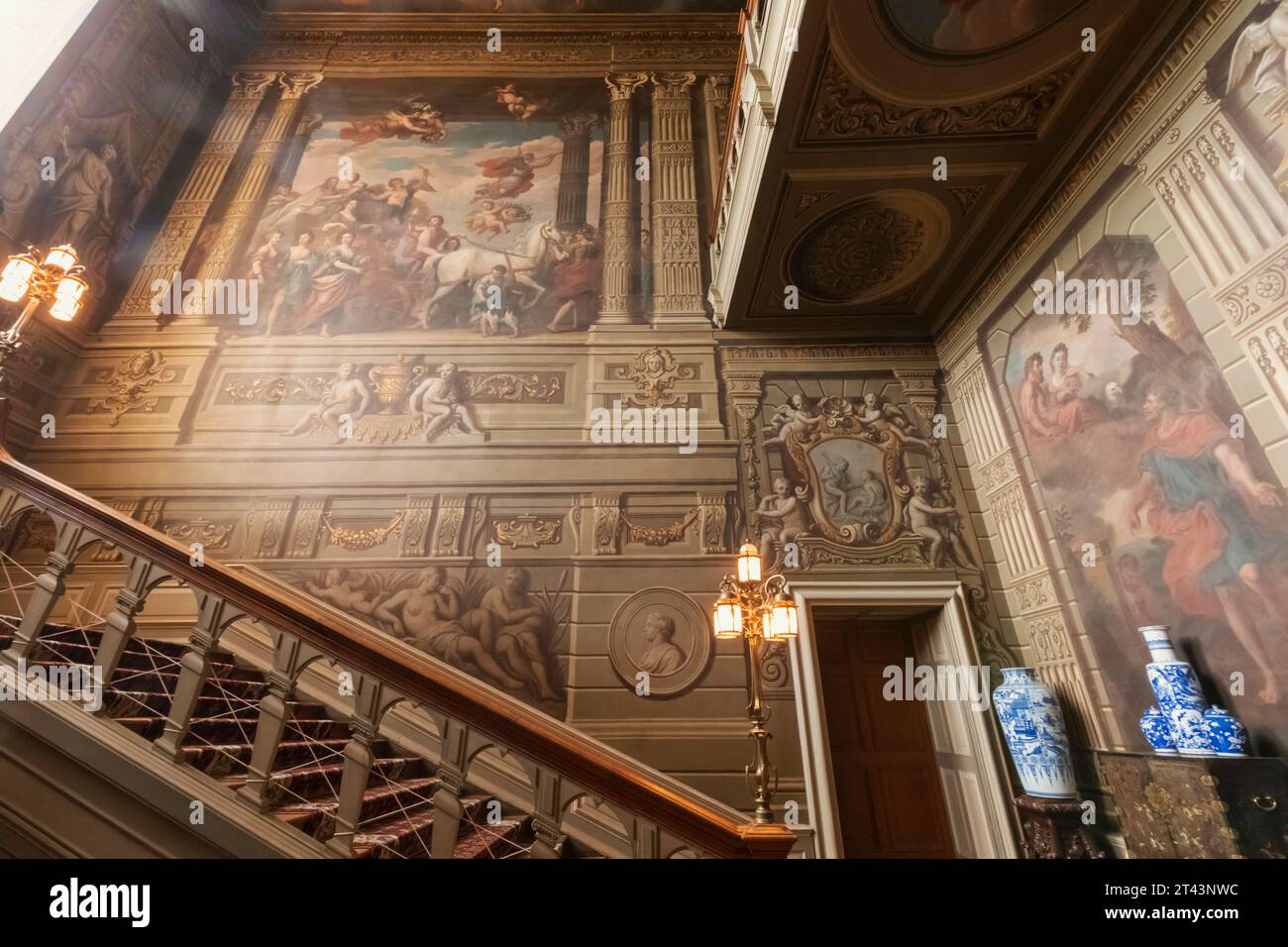 England, West Sussex, Petworth, Petworth House, The Grand Staircase ...