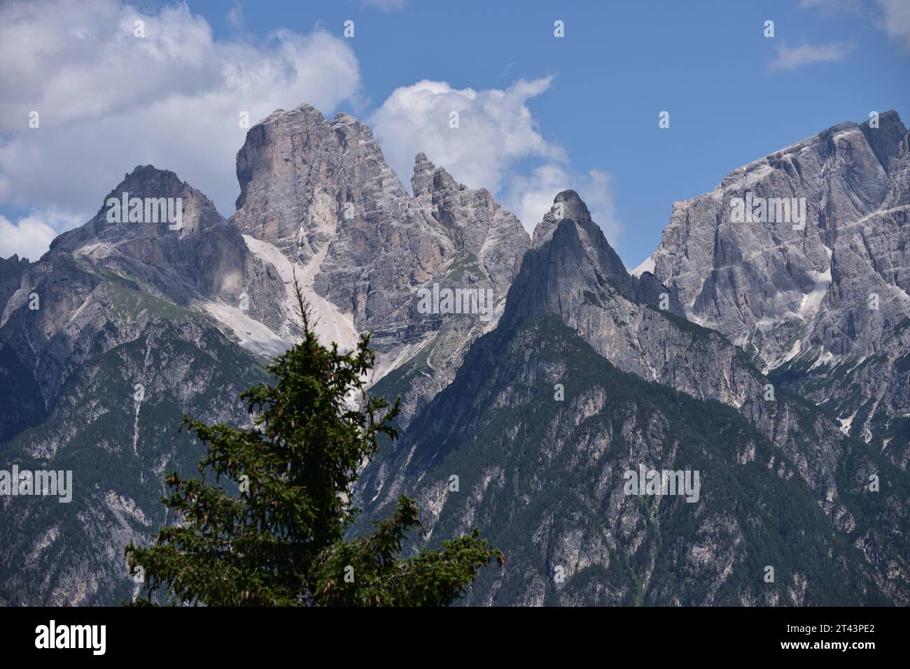 From the viewpoint of Mount Agudo above the town of Auronzo di Cadore ...