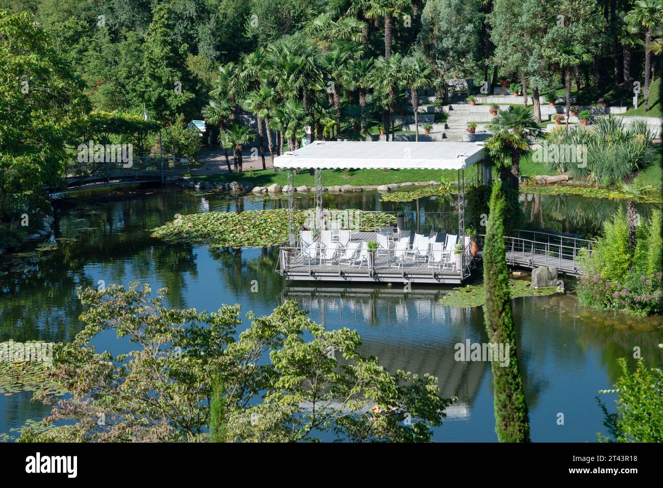 Merano,Italy - 11 August 2023: View of the Trauttmansdorff Gardens in ...