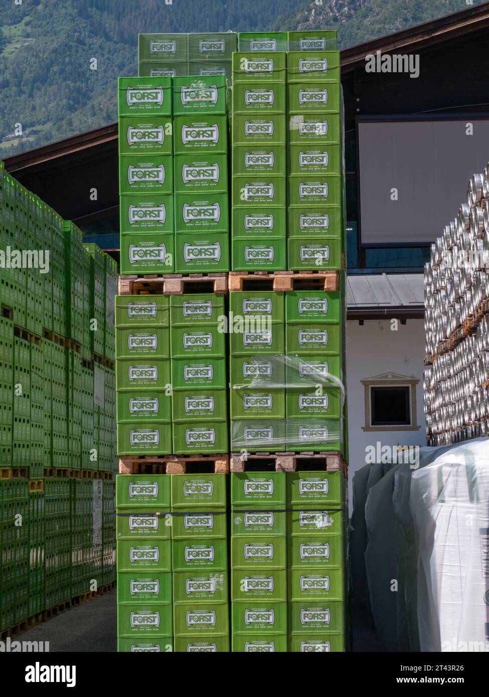 Lagundo, Italy - 11 August 2023: external storage view of the famous ...