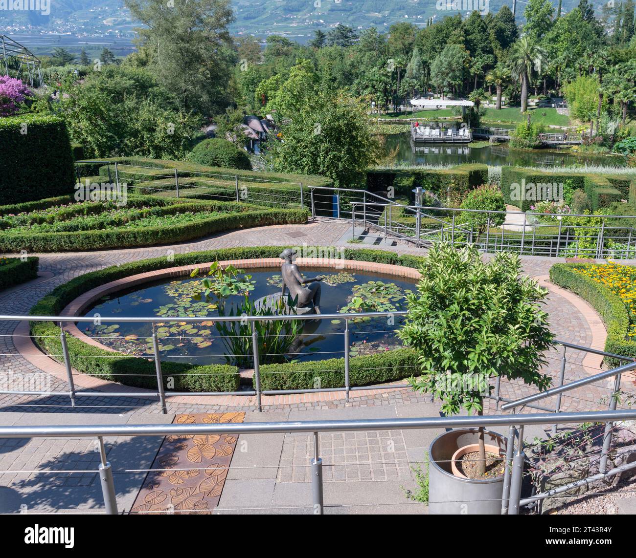 Merano,Italy - 11 August 2023: View of the Trauttmansdorff Gardens in ...