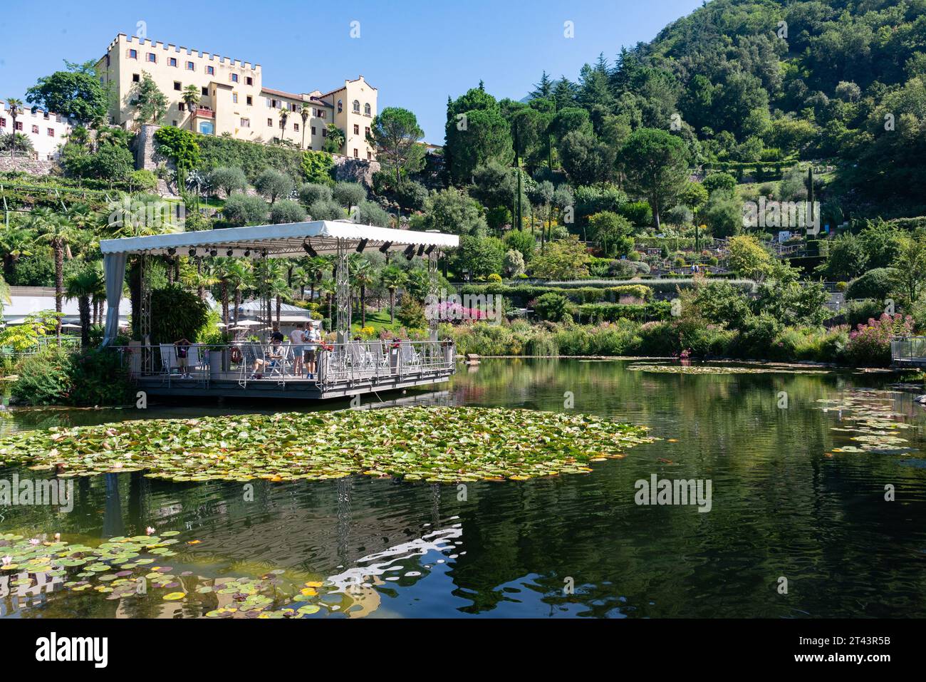 Merano,Italy - 11 August 2023: View of the Castel Trauttmansdorff ...