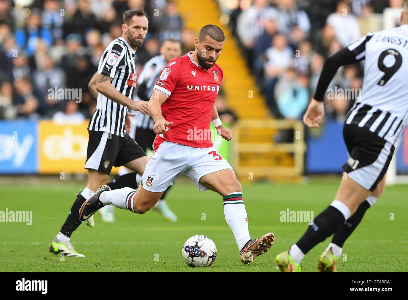 Elliot Lee of Wrexham in action during the Sky Bet League 2 match ...