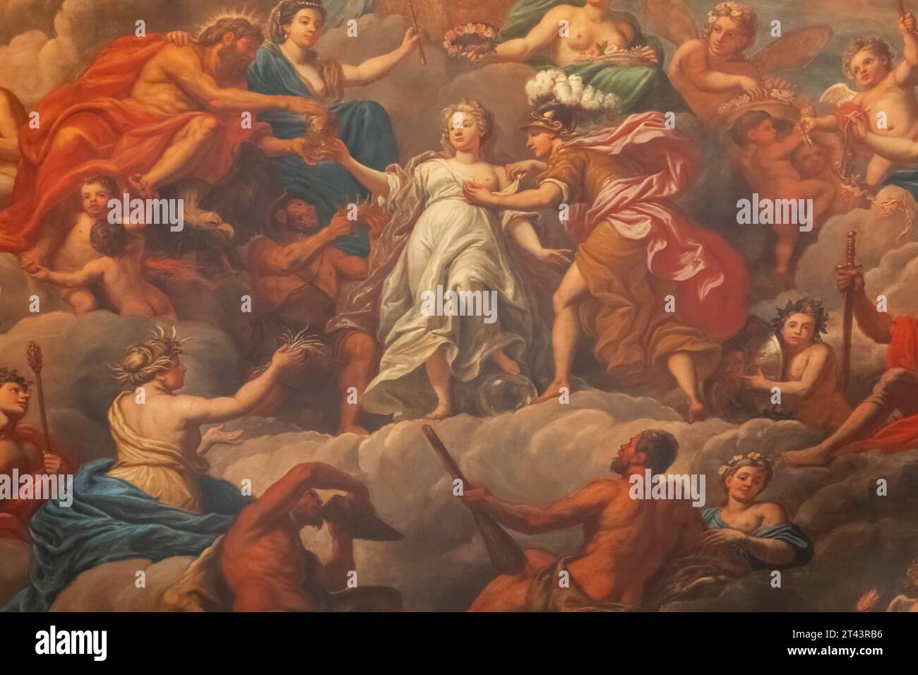 England, West Sussex, Petworth, Petworth House, The Grand Staircase ...