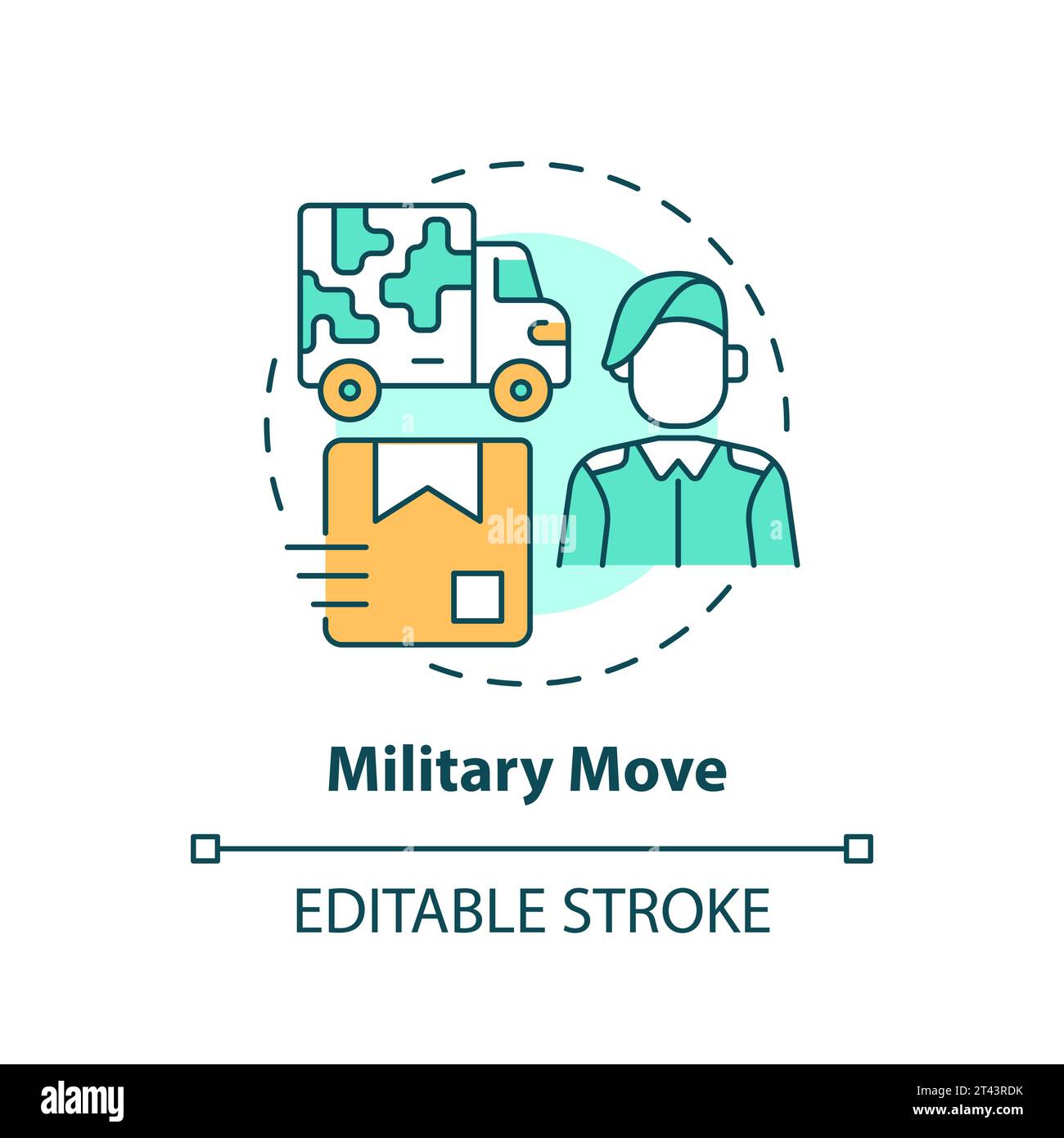 2D simple thin linear colorful military move icon Stock Vector Image ...