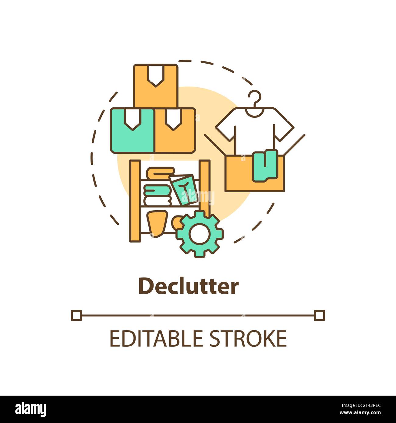 2D simple thin linear colorful declutter icon Stock Vector Image & Art ...