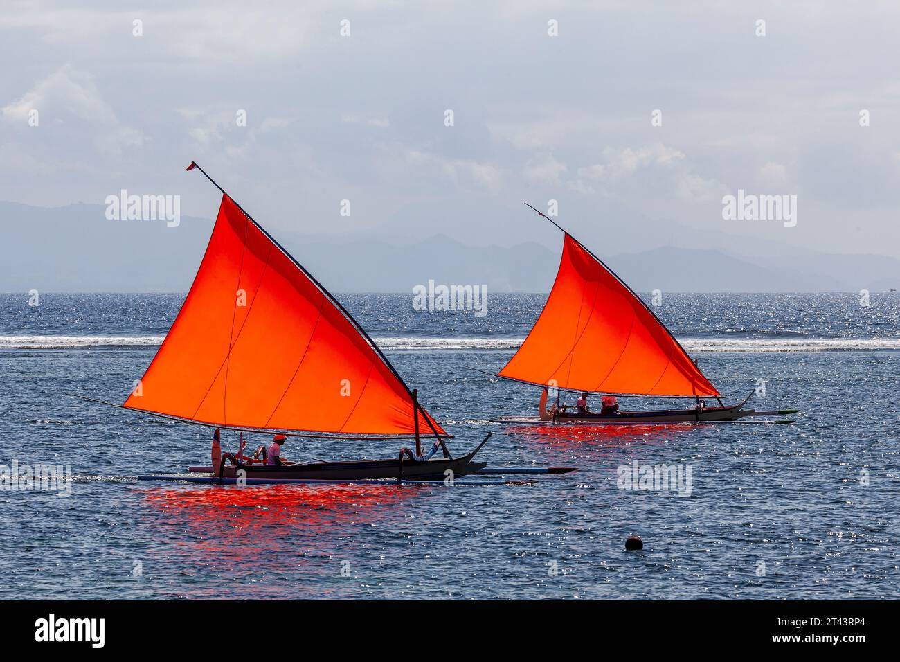 Sanur Beach, Bali, Indonesia. Junkung (traditional boat) competition at ...