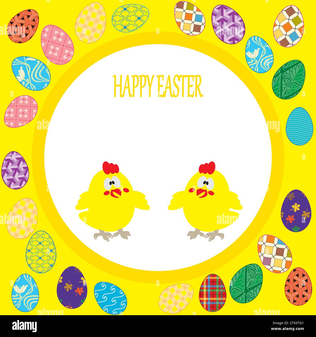 colorful background with chick and font Stock Vector Image & Art - Alamy