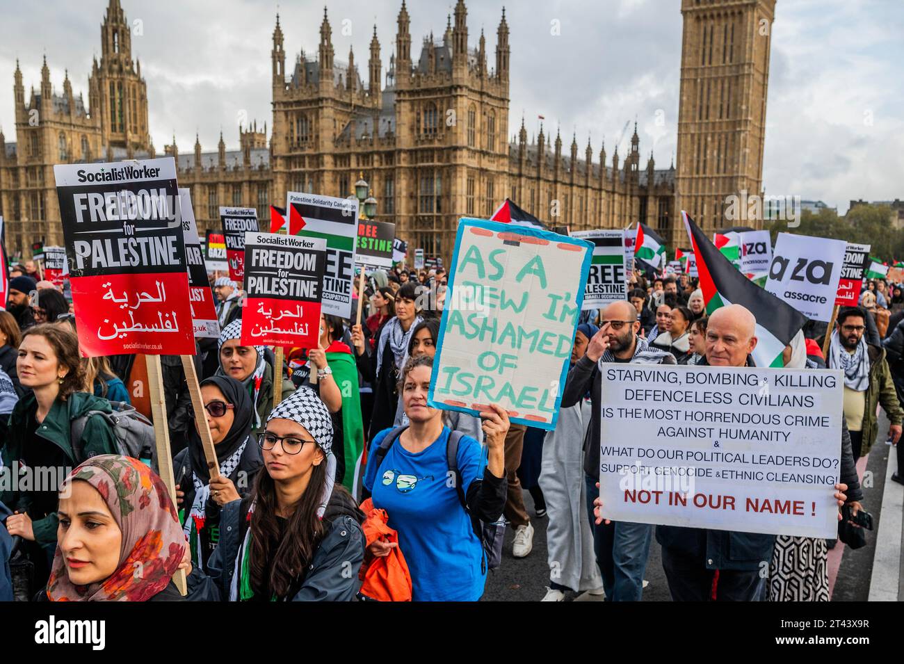 London, UK. 28th Oct, 2023. A Jew ashamed of Israel as The march moves ...