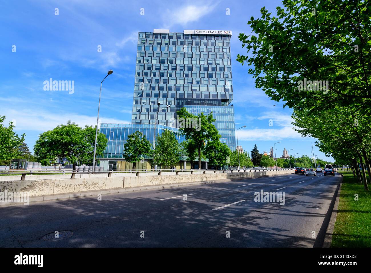 Bucharest, Romania - 15 May 2021: South Tower of the City Gate Towers ...