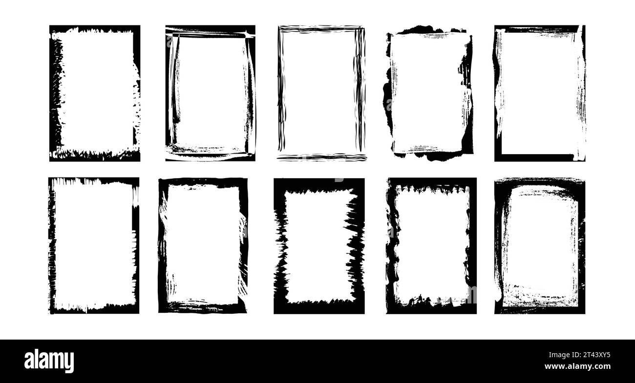 Vintage Grunge Edge Frames vector illustration. This collection ...