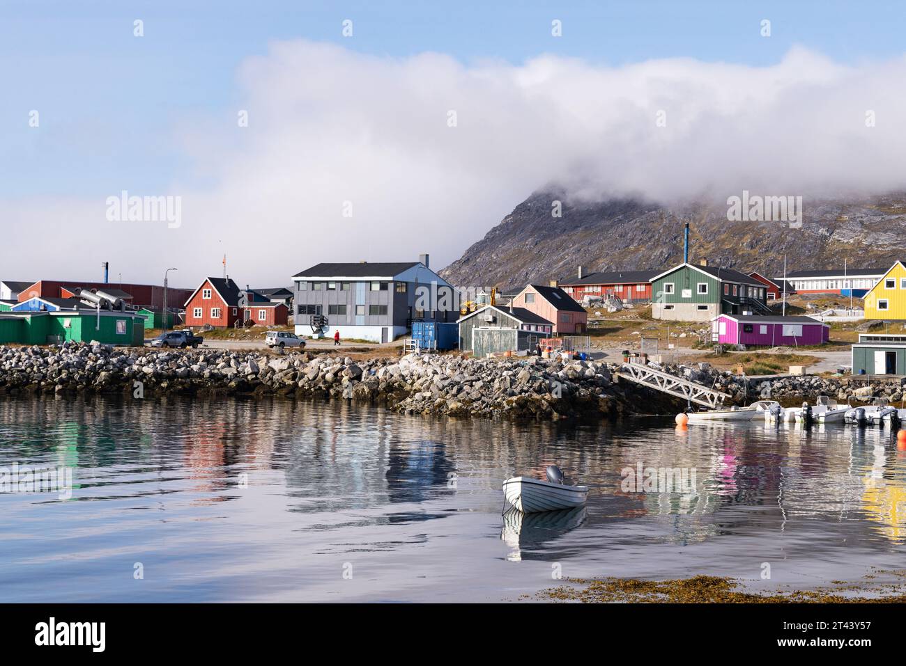 Greenland landscape - colourful houses and buildings in the town of ...