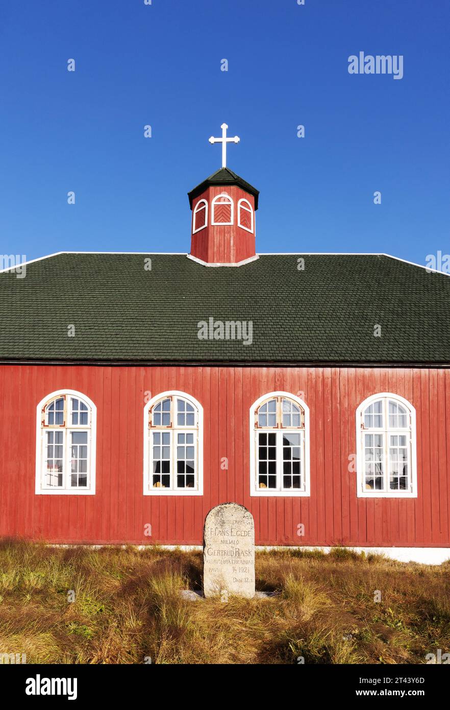Qaqortoq Church, an Inuit church building in the town of Qaqortoq ...