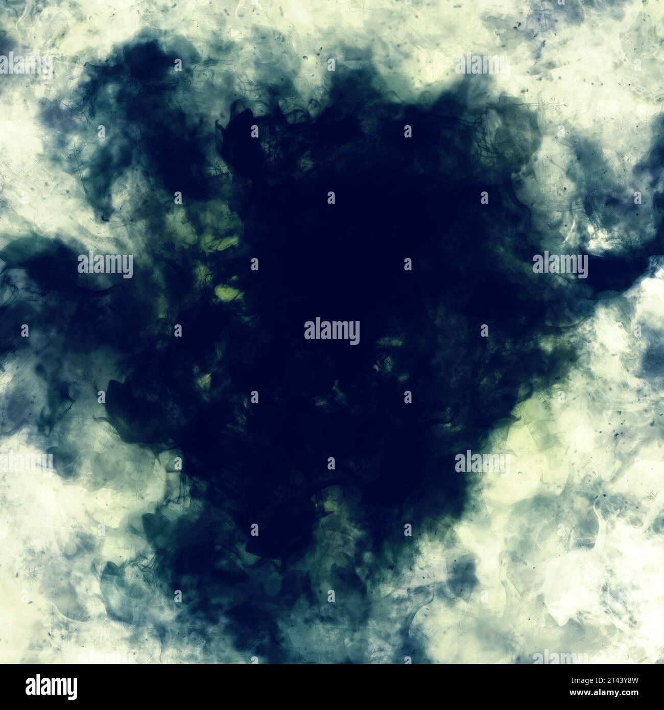 Color mist. Ink water. Haze texture. Fantasy night sky. Blue green ...