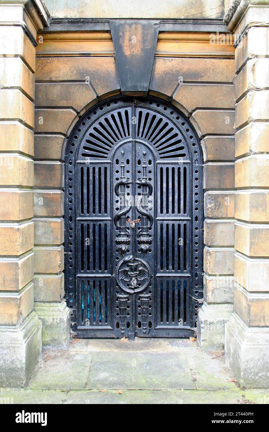 Entrance to the Catacombs at Brompton Cemetery in London Stock Photo ...