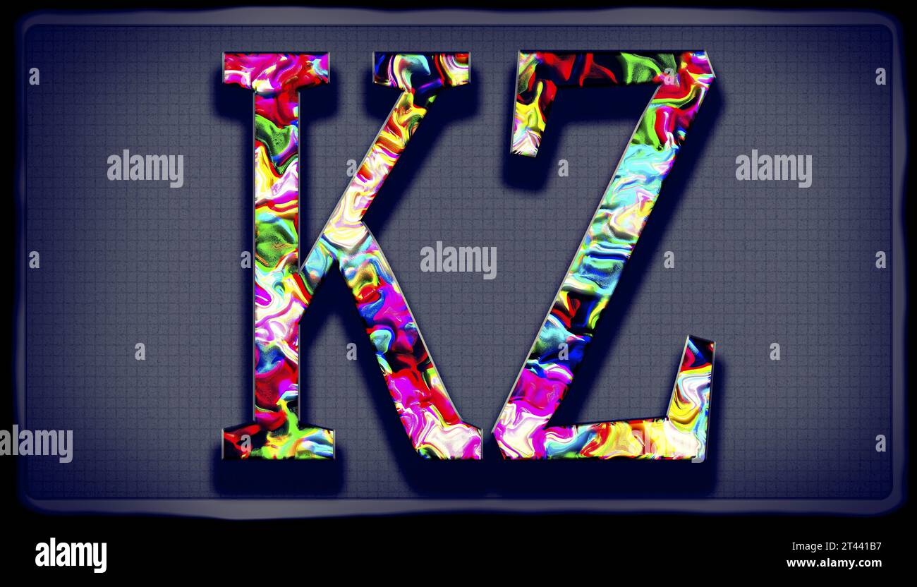 Double letter signature KZ in an unique design named Painter rough ...