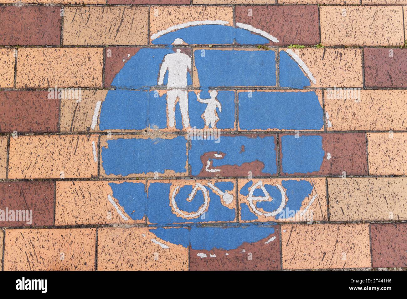 picture of a traffic sign for pedestrians and cyclists printed on the ...