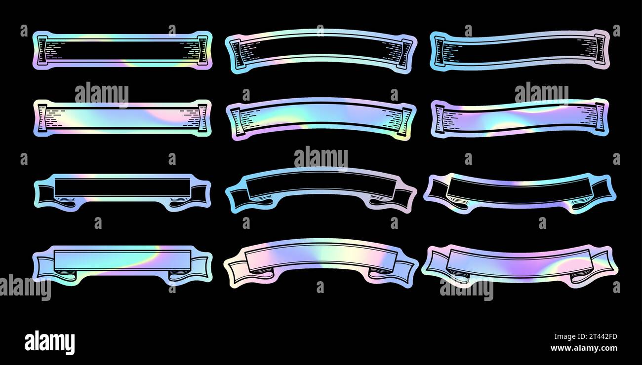 Label set with horizontal hologram sticker design.It is vector data ...