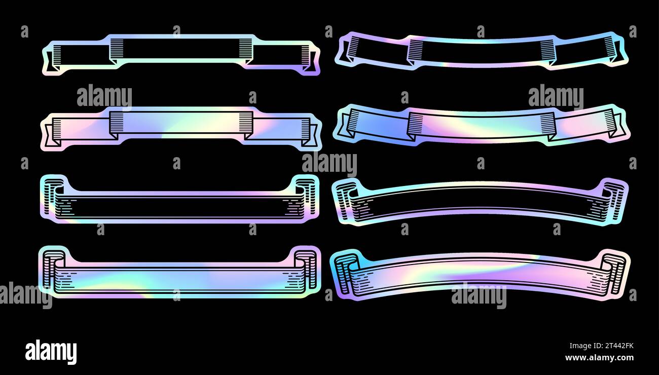 Label set with horizontal hologram sticker design.It is vector data ...