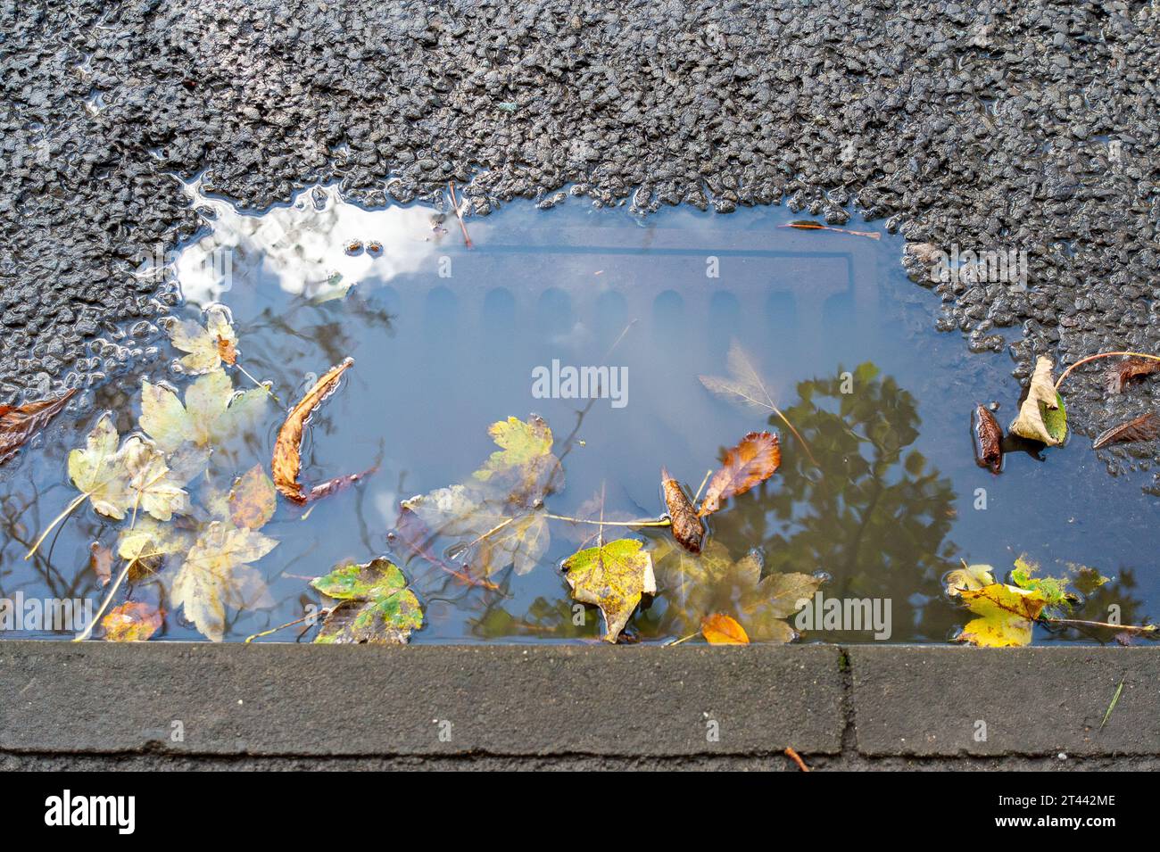 Dorney, Buckinghamshire, UK. 28th October 2023. Blocked drains on the ...