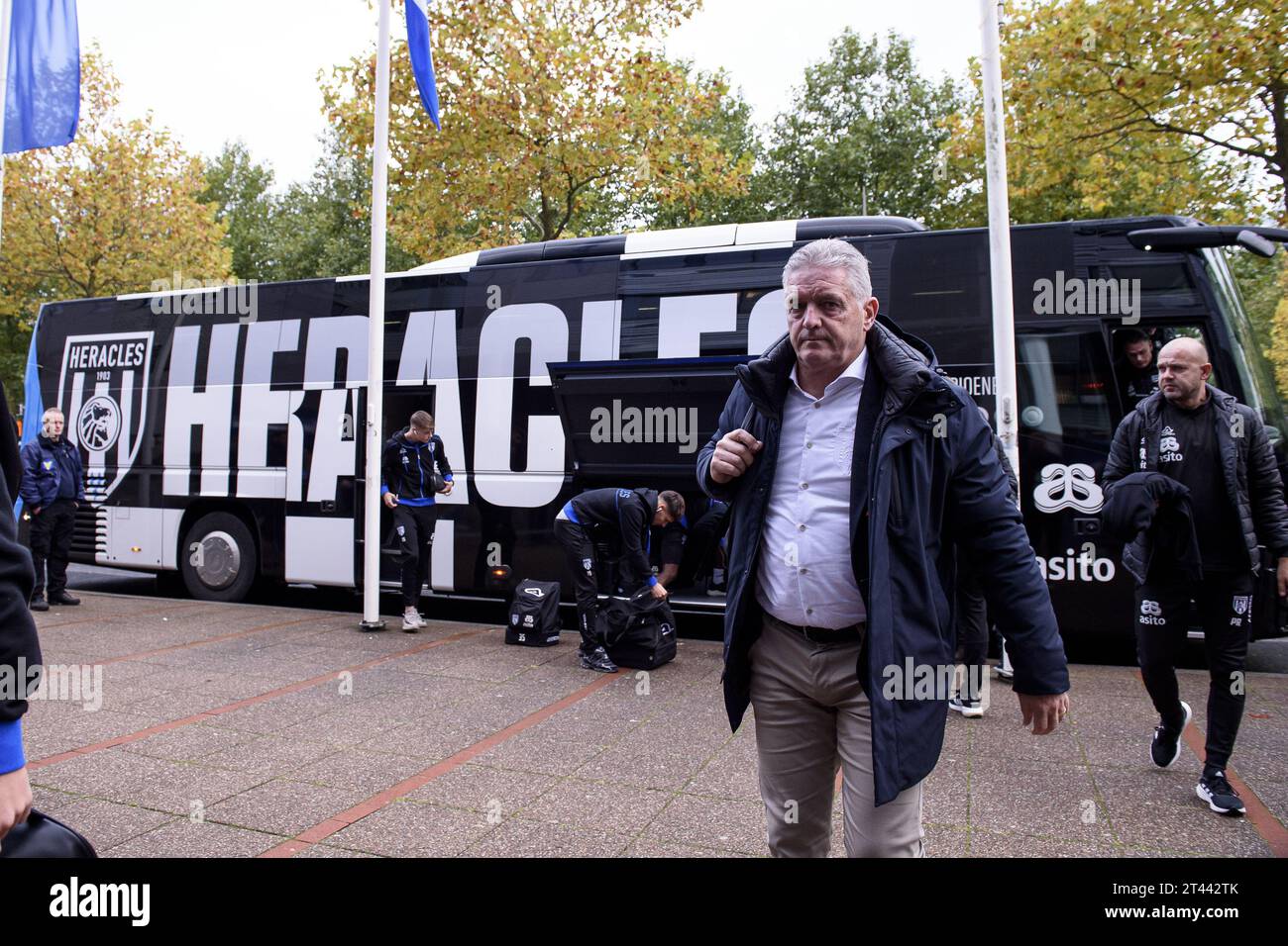 HEERENVEEN - Heracles coach John Lammers arrives at the stadium during ...