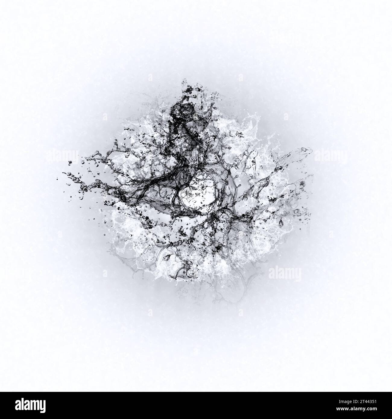 3d water splash transparent, Black water scattered around isolated on ...