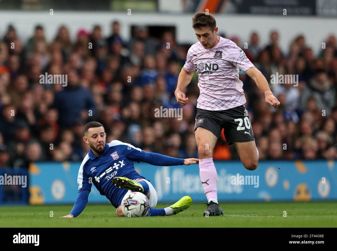 Plymouth Argyle's Adam Randell in action against Ipswich Town's Conor ...