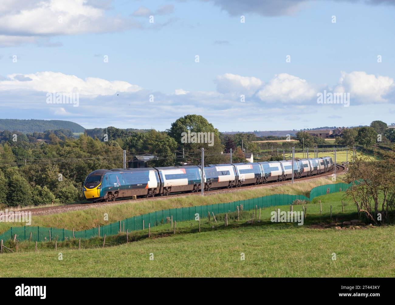 Avanti West Coast Alstom Pendolino train tilting round a curve in the ...