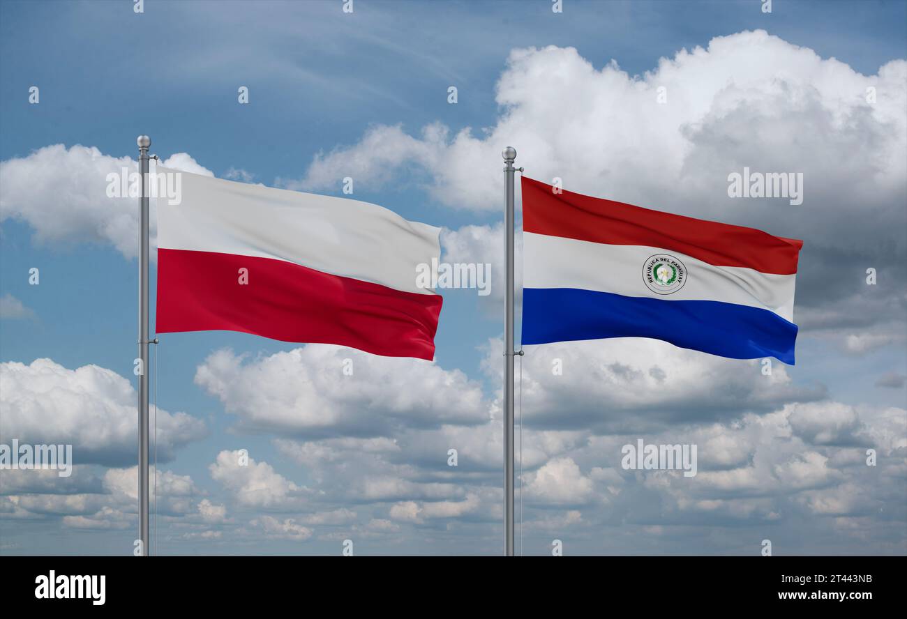 Paraguay poland flag waving hi-res stock photography and images - Alamy