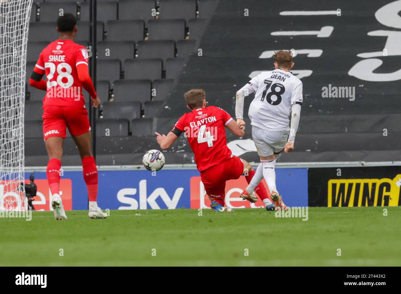 Max Dean scores for Milton Keynes Dons, to take the lead making it 1 ...