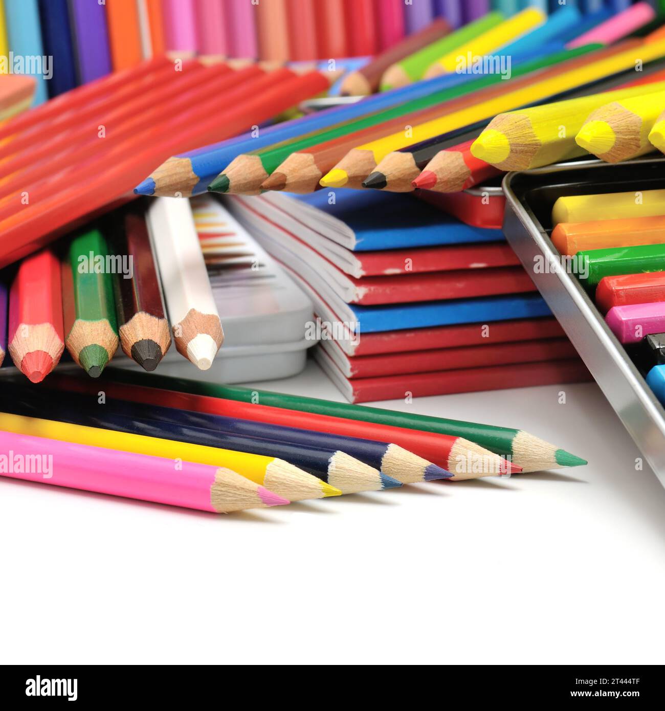 collection colored pencils isolated on white background Stock Photo - Alamy