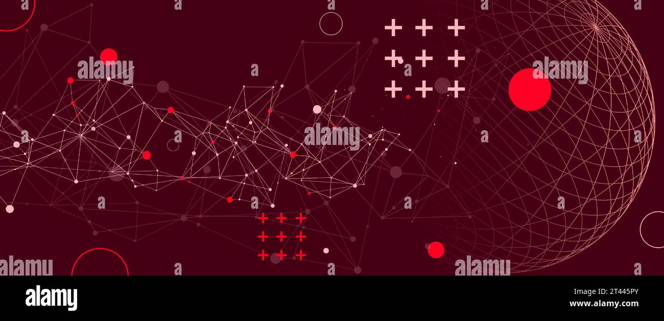 Abstract scientific background using wireframe sphere and plexus effect ...