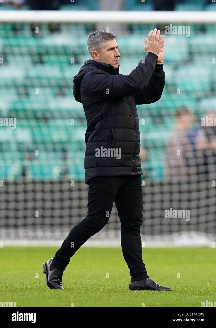 Hibernian manager Nick Montgomery after the cinch Premiership match at ...