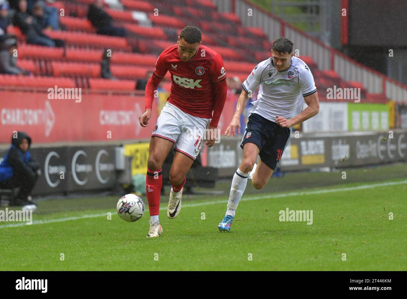 London, England. 28th Oct 2023. Miles Leaburn of Charlton Athletic and ...
