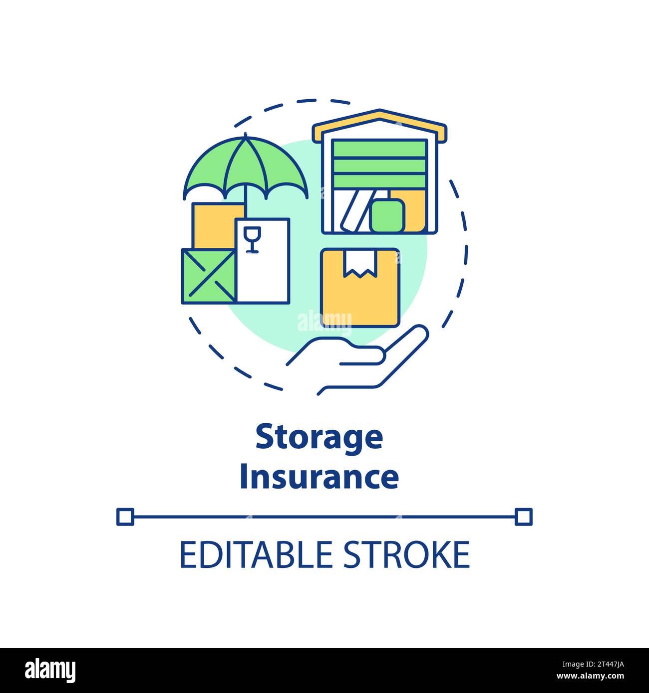 2D simple thin linear colorful storage insurance icon Stock Vector ...