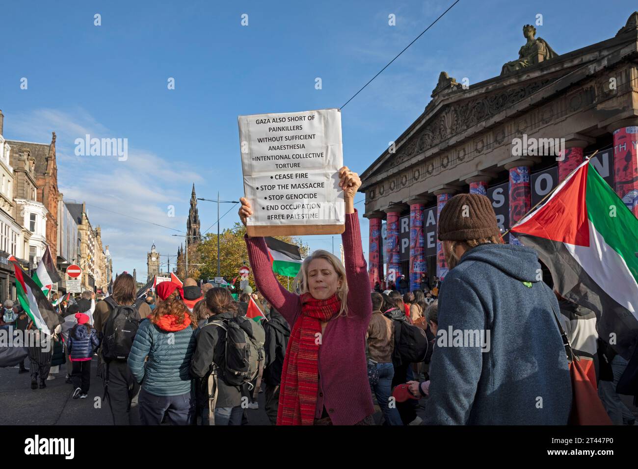 Edinburgh Mound, Scotland, UK. 28th October 2023. Palestinian ...