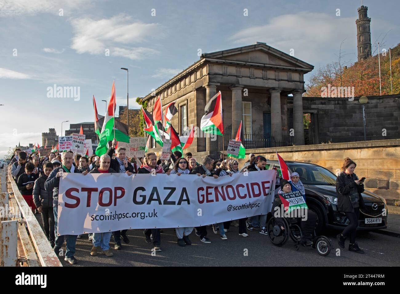 Edinburgh Mound, Scotland, UK. 28th October 2023. Palestinian ...