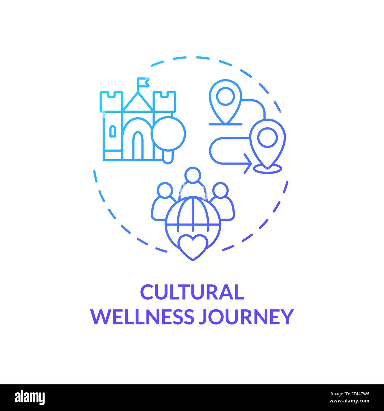 Thin line gradient icon cultural wellness journey concept Stock Vector ...