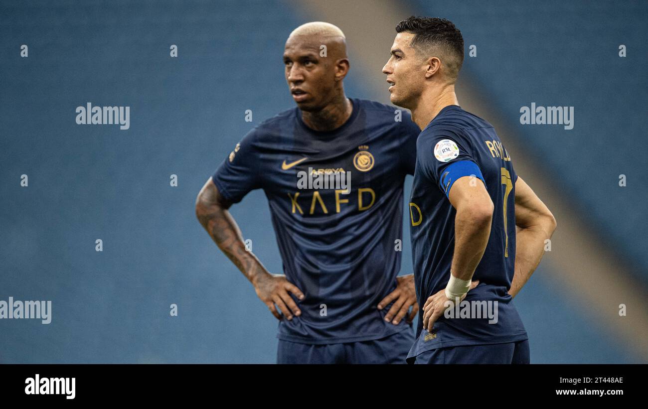 Cristiano Ronaldo and Talisca of Al-Nassr FC in action during their ...