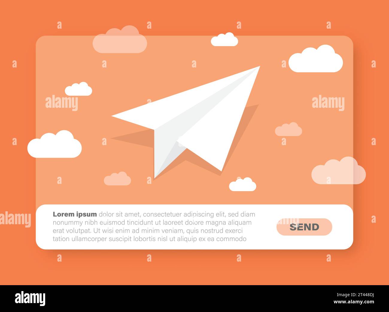 Banner of email marketing icon in flat style. Subscription to ...